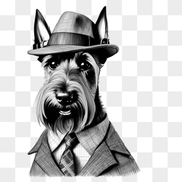 Download Dapper Dog in Formal Attire Sketches Online - Creative Fabrica