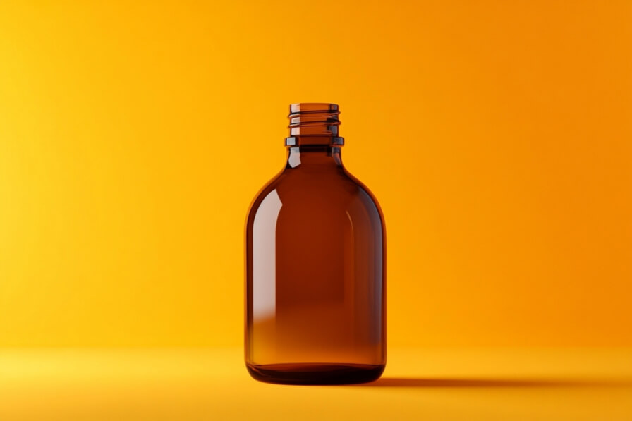 Descarga Botella de vidrio marrón sobre fondo amarillo Mockups En Línea ...