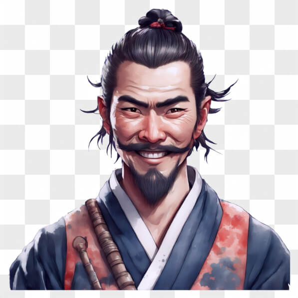 Download Stylized East Asian Character with Traditional Attire Cartoons ...