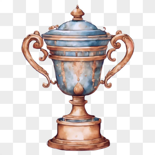 Download Ornate Trophy with Blue and Gold Detailing Cartoons Online ...