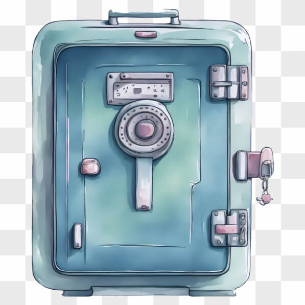 Download Vintage Safe in Blue-Green Color Cartoons Online - Creative ...