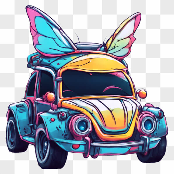 Download Whimsical Car with Butterfly Wings Cartoons Online - Creative ...