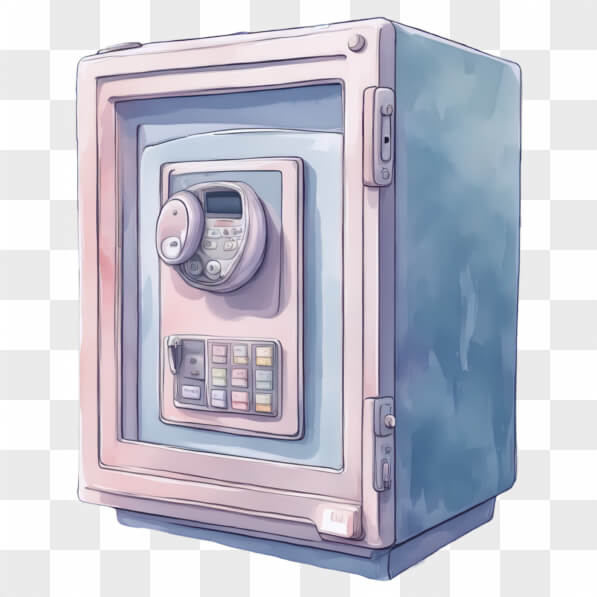 Download Modern Safe with Digital Keypad Cartoons Online - Creative Fabrica