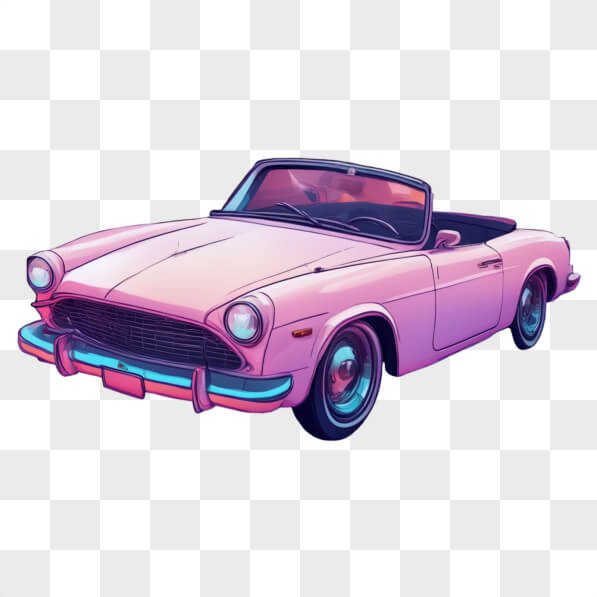 Download Stylized Pink Convertible Car Cartoons Online - Creative Fabrica