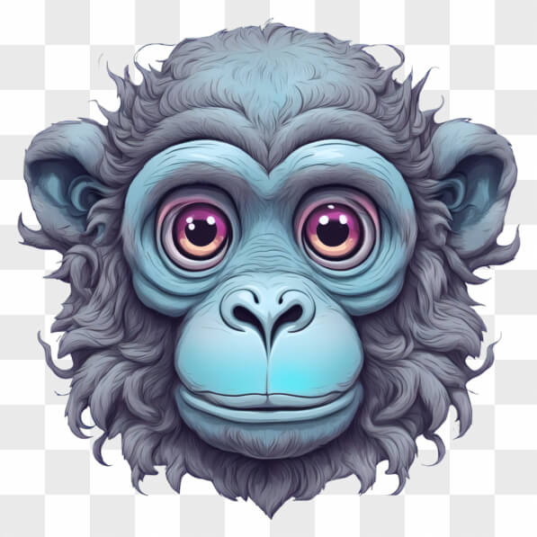 Descarga Ilustración estilizada de cara de mono azul Cartoons En Línea ...