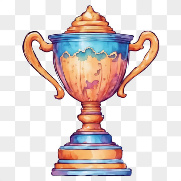 Download Ornate Trophy in Blue and Orange Cartoons Online - Creative ...