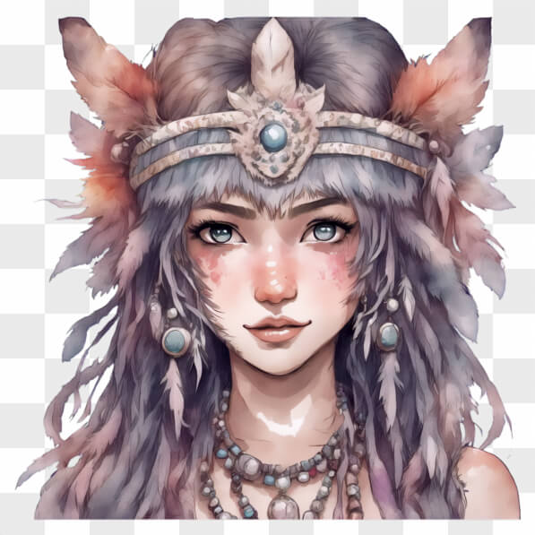 Descarga Retrato de personaje de fantasía con elementos tribales Cartoons En Línea - Creative ...