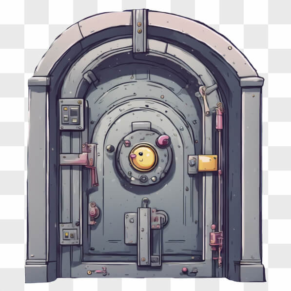 Download Whimsical Vault Door with Cheerful Face Cartoons Online ...
