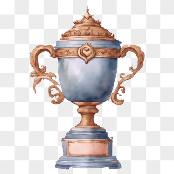 Download Ornate Trophy with Blue Body and Golden Details Cartoons ...