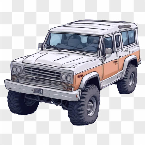 Download Vintage SUV with Rugged Design Cartoons Online - Creative Fabrica