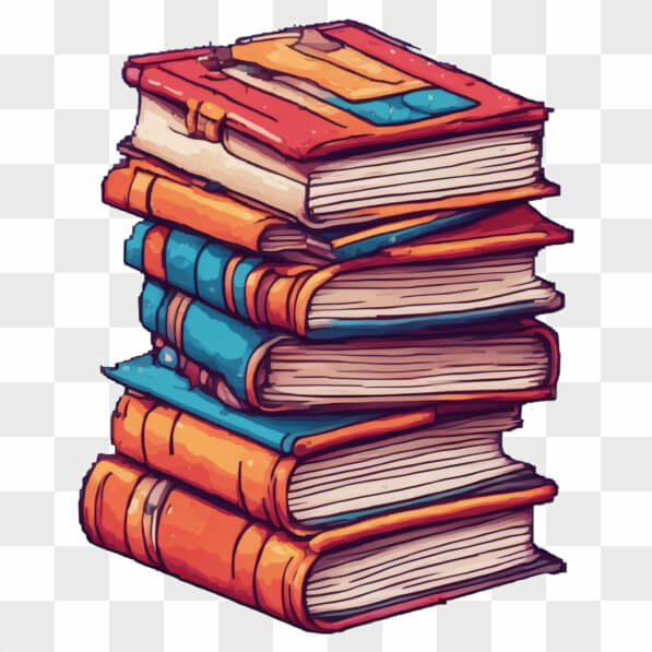 Download Colorful Stack of Books Cartoons Online - Creative Fabrica