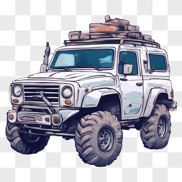 Download Rugged Off-Road Vehicle with Roof Rack Cartoons Online ...