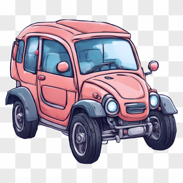 Download Whimsical Pink Car Illustration Cartoons Online - Creative Fabrica