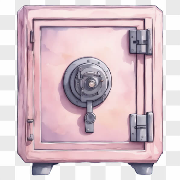 Download Pink Safe with Combination Lock Cartoons Online - Creative Fabrica
