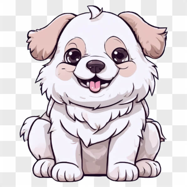 Descarga Perro de dibujos animados lindo con pelaje blanco esponjoso ...
