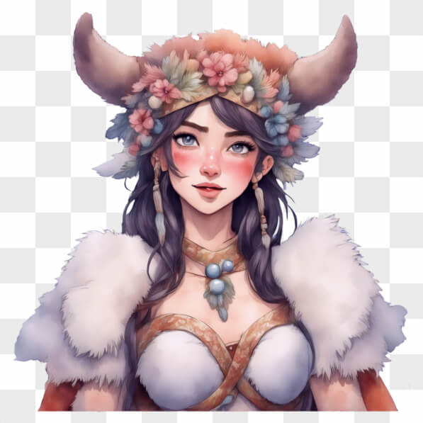 Descarga Retrato de personaje con temática vikinga Cartoons En Línea - Creative Fabrica