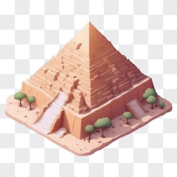 Download Stylized Pyramid in a Desert Landscape Cartoons Online ...