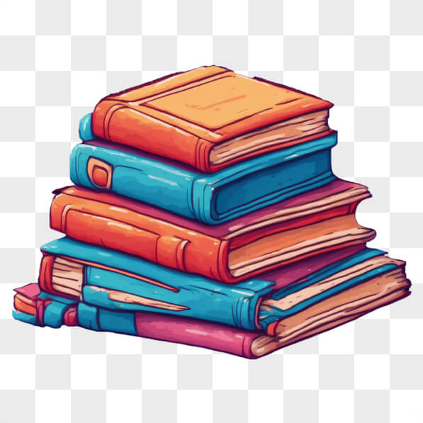 Download Colorful Stack of Books Cartoons Online - Creative Fabrica