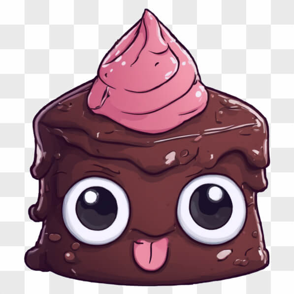 Download Cute Cartoon Chocolate Cake with Pink Frosting Cartoons Online ...
