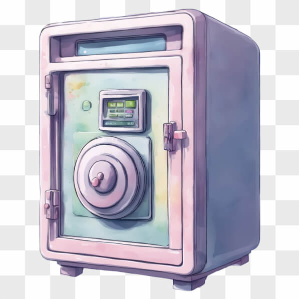 Download Stylized Safe in Pastel Colors Cartoons Online - Creative Fabrica