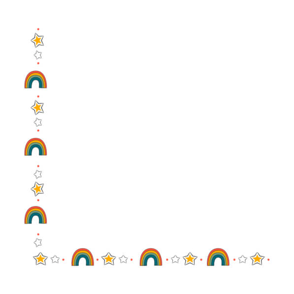 Download Colorful Rainbow and Star Border Design Borders & Corners ...