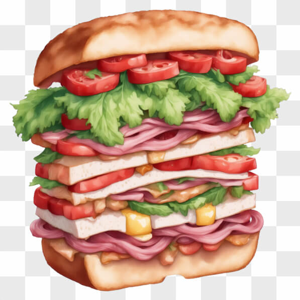 Download Delicious Layered Sandwich Cartoons Online - Creative Fabrica