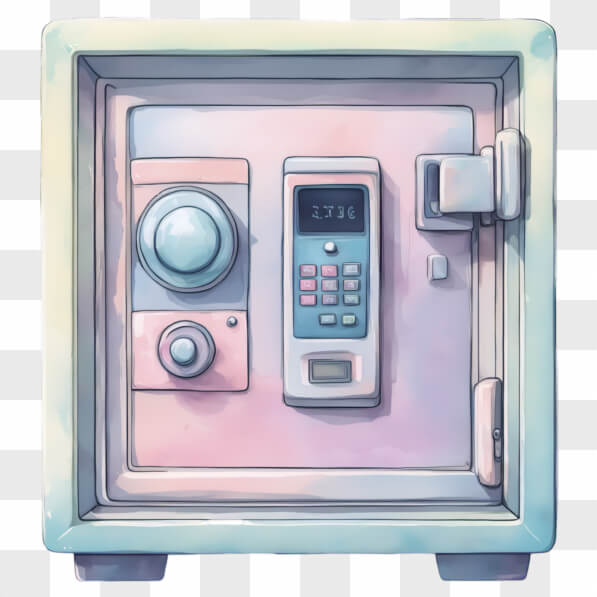 Download Pastel Colored Safe with Combination Lock and Digital Keypad ...