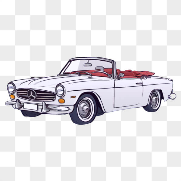 Download Vintage Mercedes Convertible Cartoons Online - Creative Fabrica