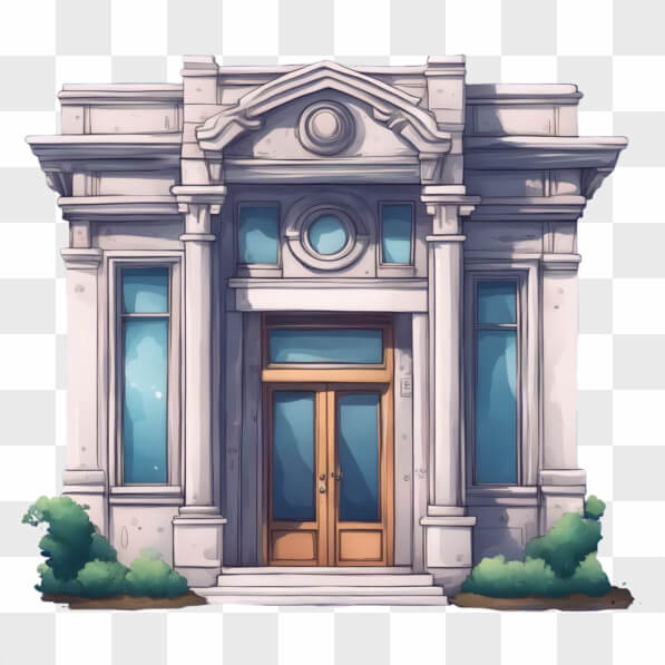 Download Classical Styled Building with Elegant Entrance Cartoons ...