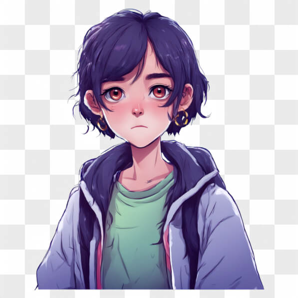 Descarga Retrato estilizado de una persona joven Cartoons En Línea - Creative Fabrica