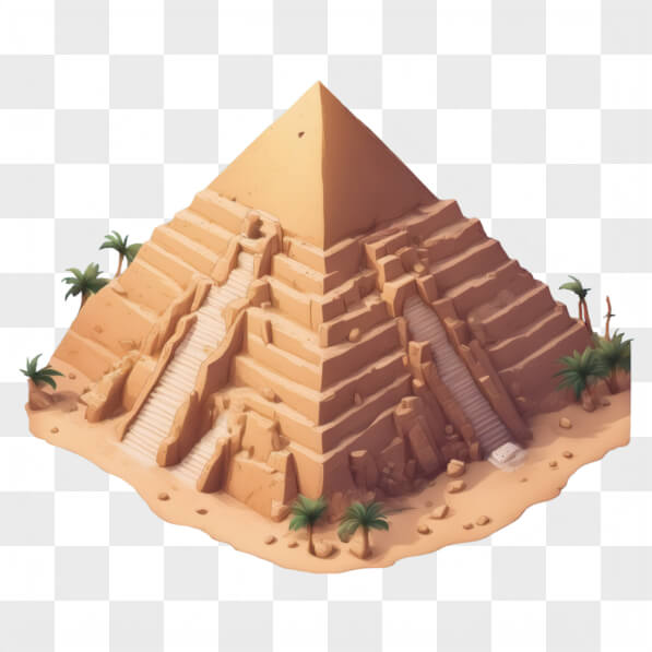 Download Stepped Pyramid in a Desert Landscape Cartoons Online ...