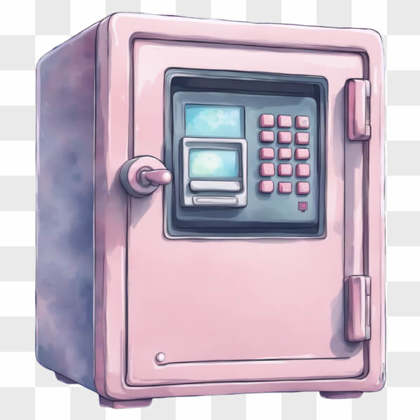 Download Pink Safe with Digital Keypad Cartoons Online - Creative Fabrica