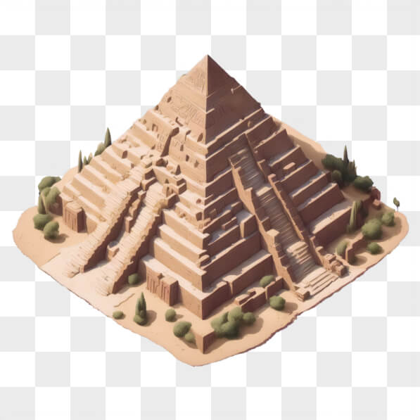 Download Stylized Pyramid Structure in a Desert Landscape Cartoons ...