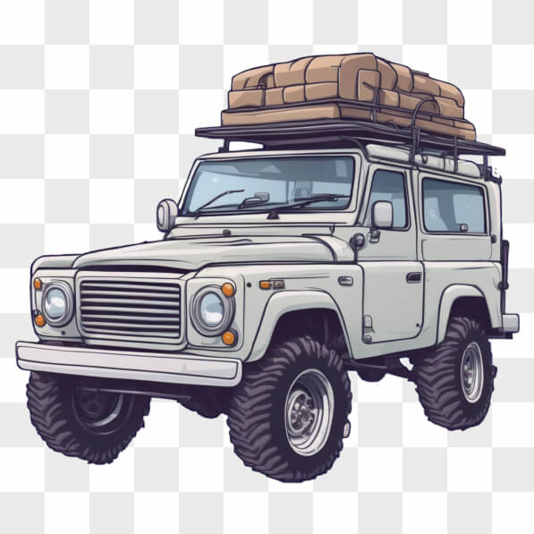 Download Vintage Off-Road Vehicle with Roof Rack Cartoons Online ...