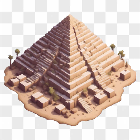Download Pyramid in a Desert Landscape Cartoons Online - Creative Fabrica
