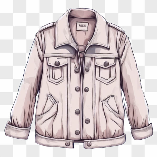 Download Stylized White Denim Jacket Cartoons Online - Creative Fabrica