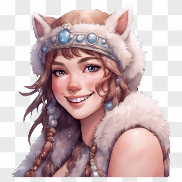 Descarga Personaje de invierno encantador con orejas de animal Cartoons ...