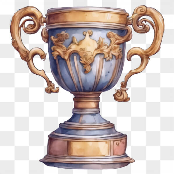 Descarga Trofeo Elegante con Mangos Dorados y Base Azul Cartoons En ...