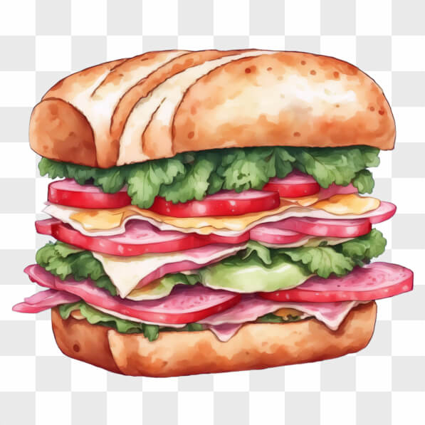 Download Deliciously Stacked Sandwich Cartoons Online - Creative Fabrica