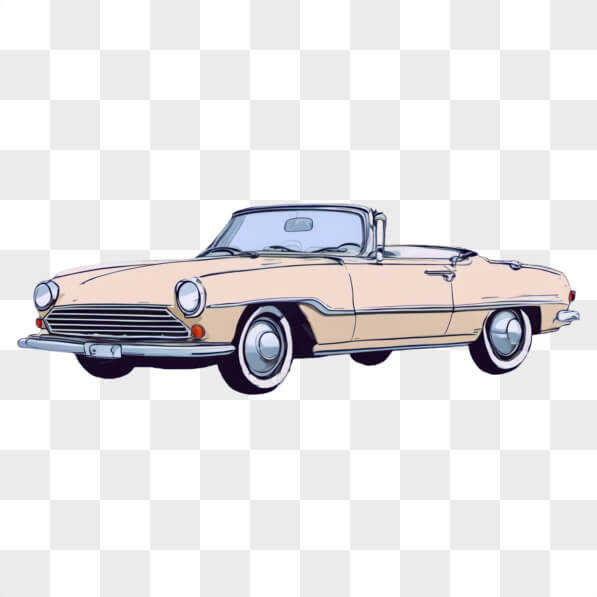 Download Vintage Convertible Car in Peach Color Cartoons Online ...