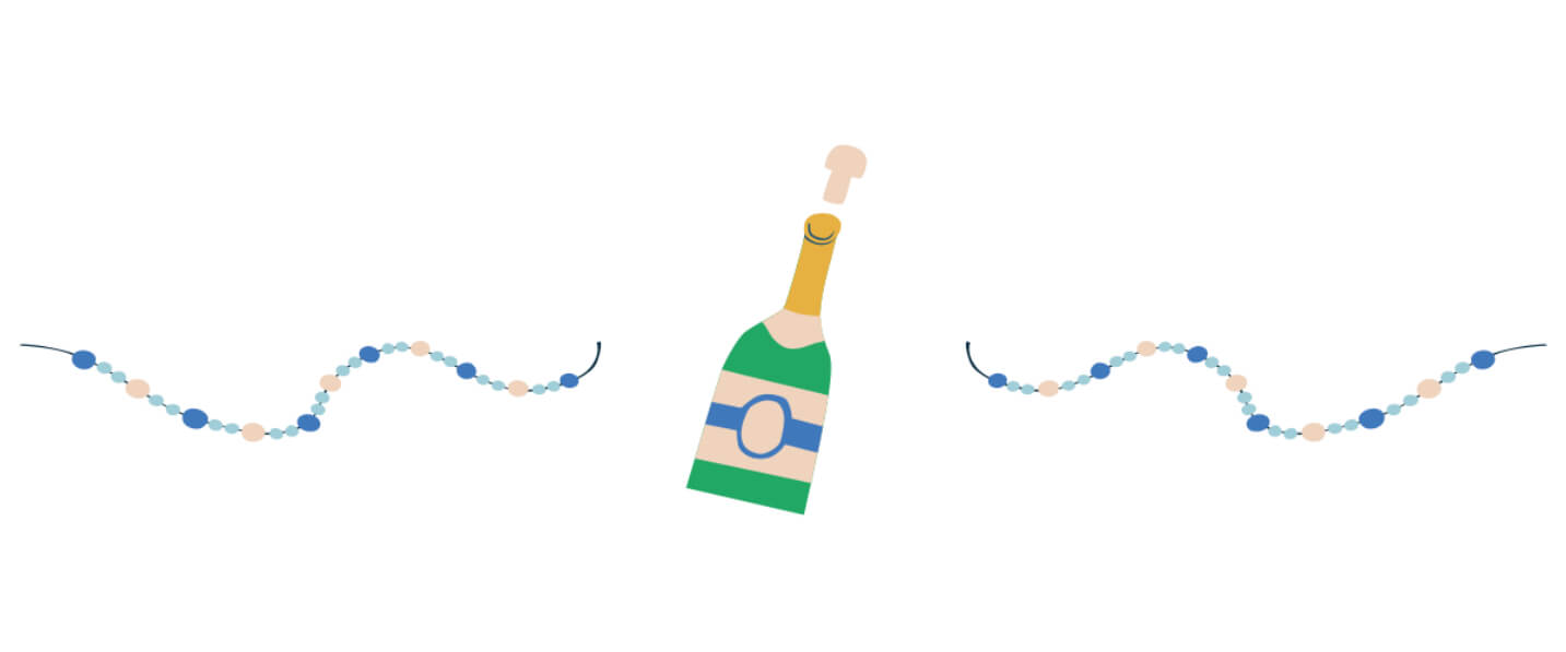 Download Festive Champagne Bottle with Decorative Beads Borders ...