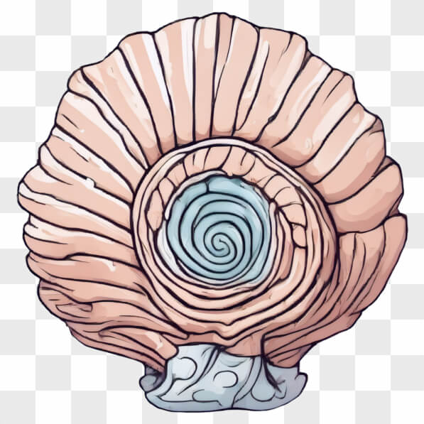 Baixe Concha Ilustrada com Design Espiral Cartoons - Creative Fabrica
