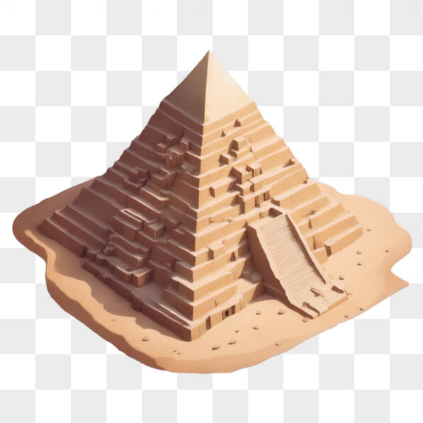 Download Pyramid in a sandy landscape Cartoons Online - Creative Fabrica