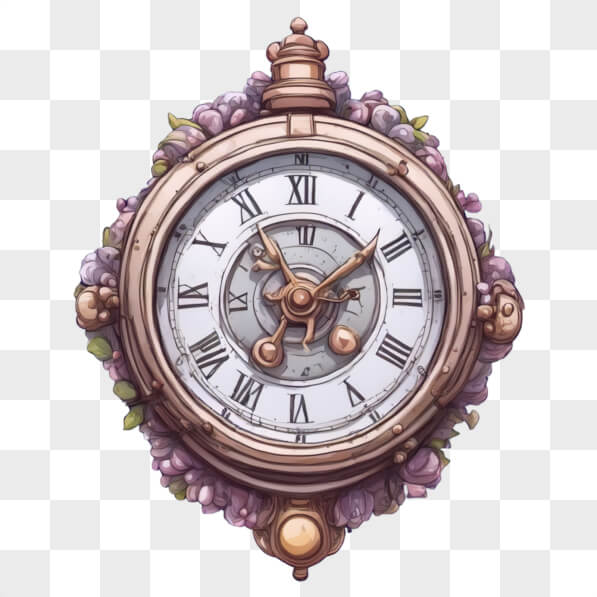Download Ornate Vintage Clock with Floral Decor Cartoons Online ...