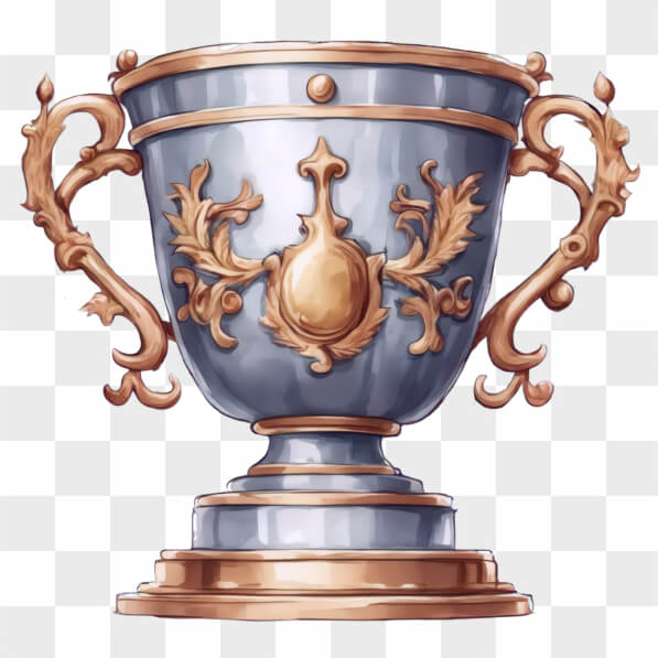 Download Ornate Trophy with Blue Surface and Gold Accents Cartoons ...