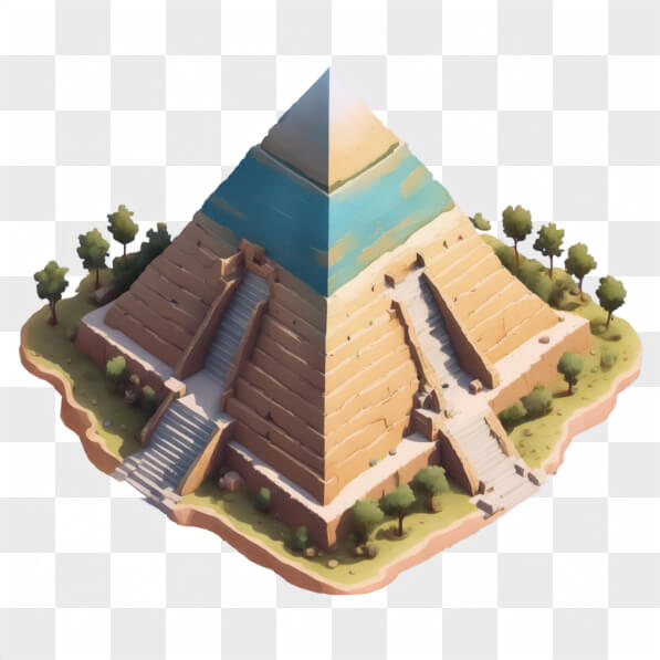 Download Stylized Pyramid with Water and Landscape Cartoons Online ...