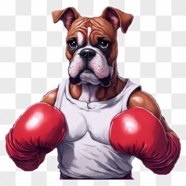 Download Boxer Dog in Boxing Gloves Cartoons Online - Creative Fabrica