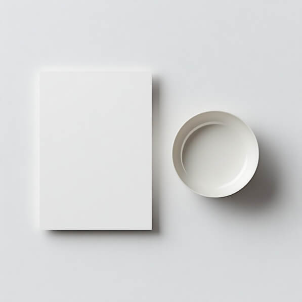 Download Minimalistic Composition of Paper and Bowl Mockups Online ...