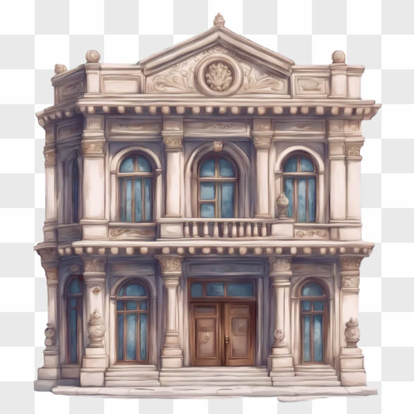 Download Ornate Building with Classic Architecture Cartoons Online ...