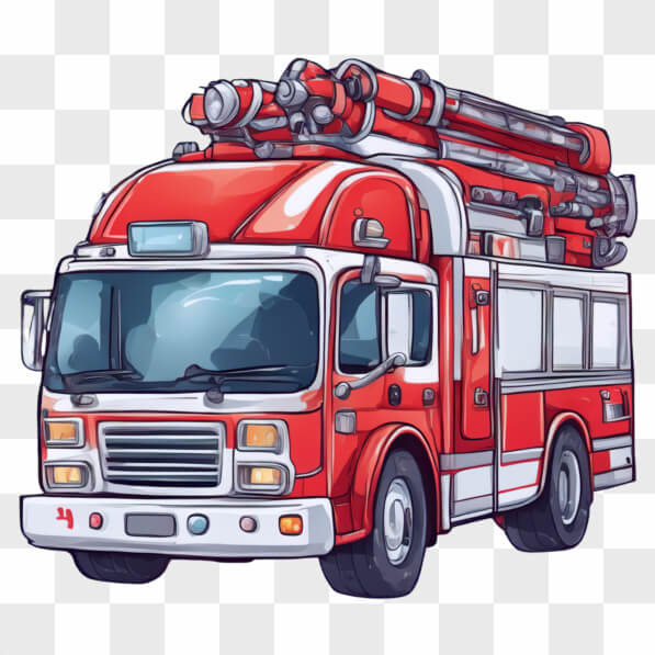 Download Illustrated Red Fire Truck Cartoons Online - Creative Fabrica